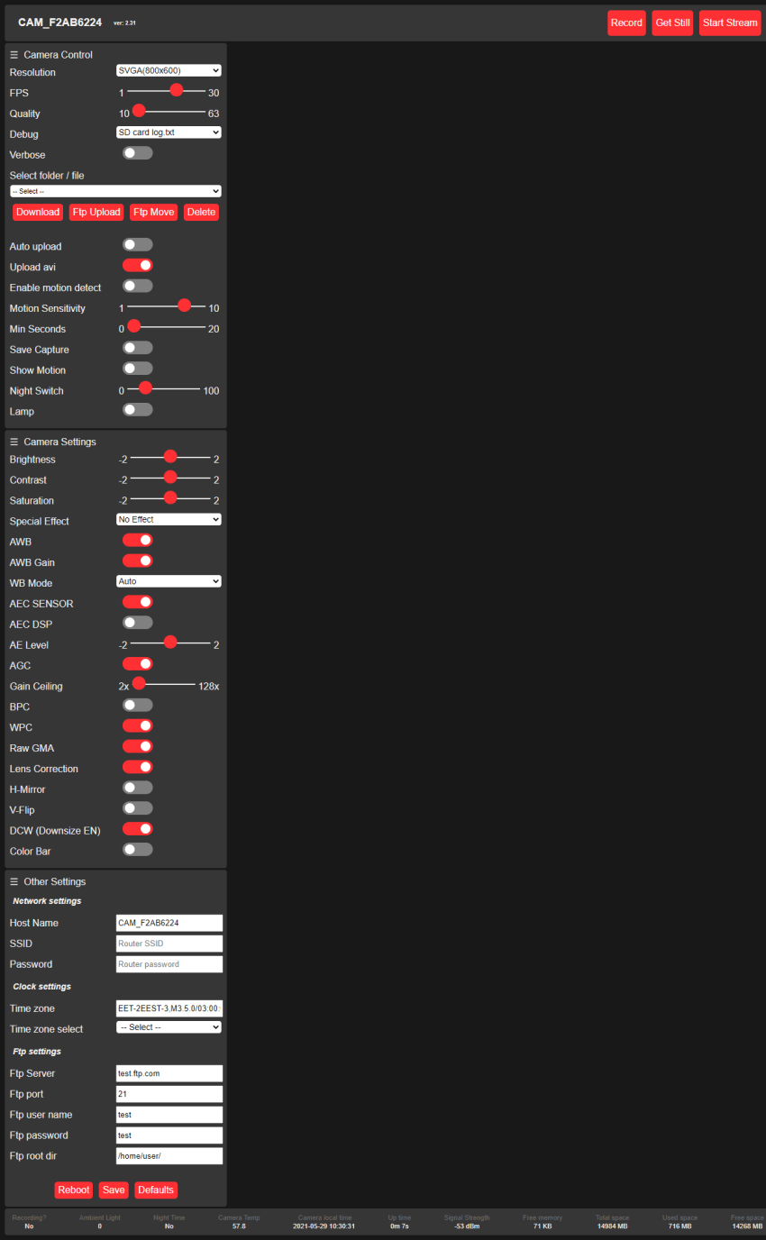 ESP32-CAM-MB monitoring - Gisz.pl